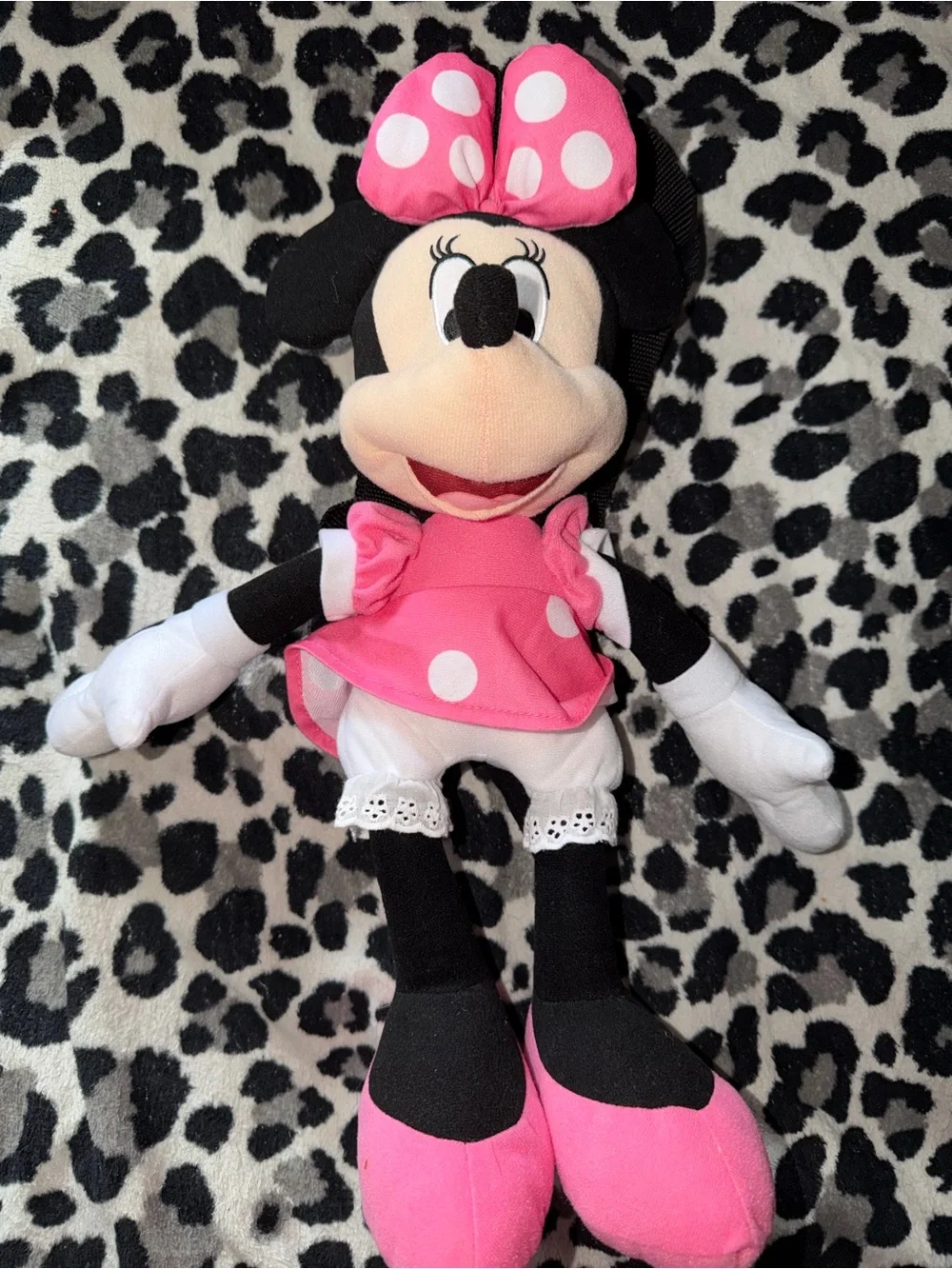 Disney | Toys | Disney Minnie Mouse Pink Polka Dot Plush Toy Backpack ...